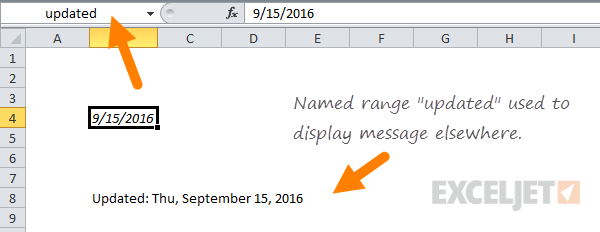 Named Ranges In Excel Exceljet